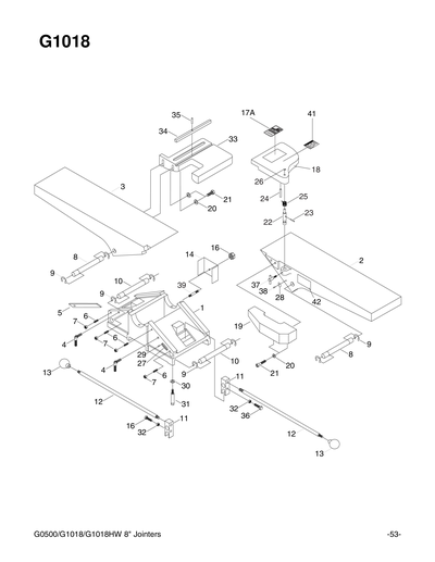 Parts for 8" x 65" Super Heavy-Duty Jointer - Grizzly Industrial, Inc.