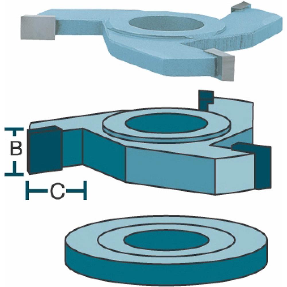 Roman Carbide DC2159 - 1/2" Straight Cutter (Cabinet), 3/4" Bore ...