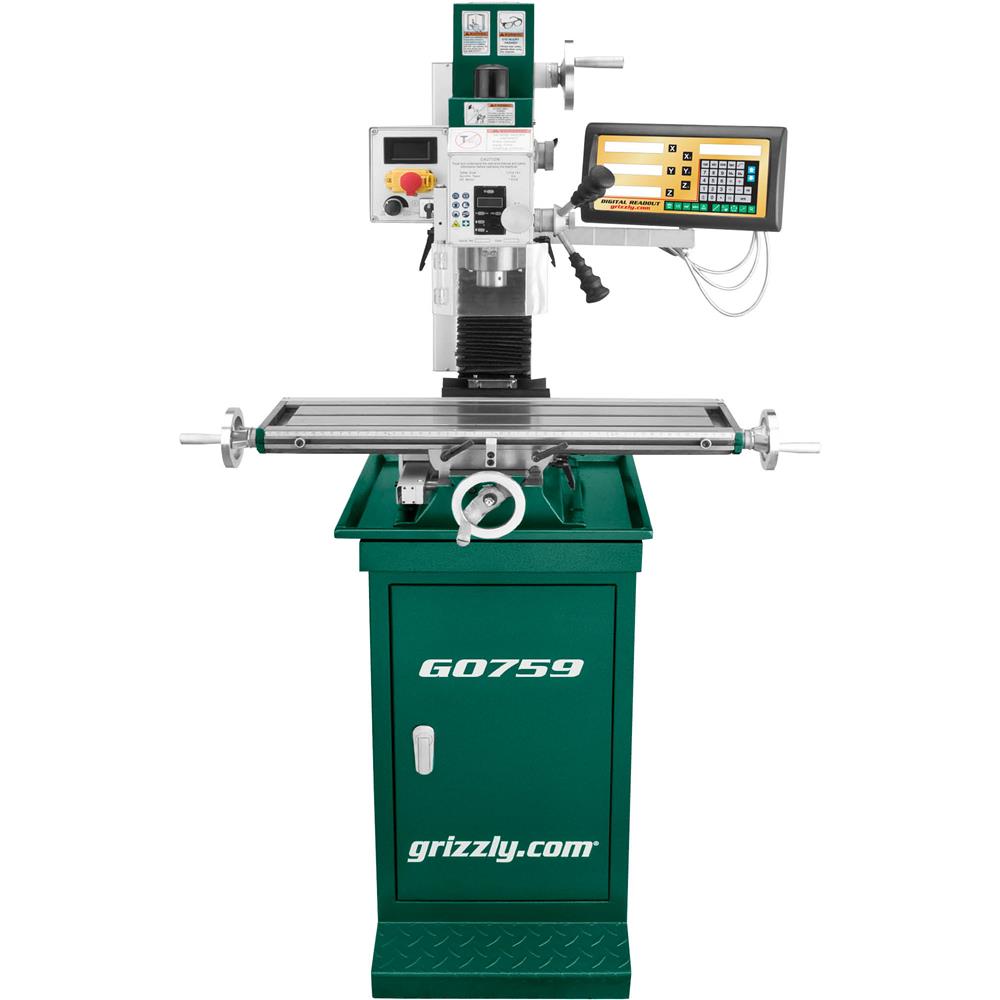 Grizzly G0759 - 7" x 27" 1 HP Mill/Drill w/ Stand & DRO - Grizzly ...