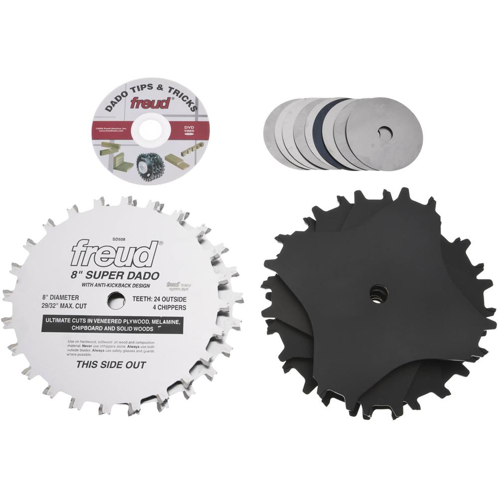 8" x 5/8" 24t Stack Dado Set - Grizzly Industrial, Inc.