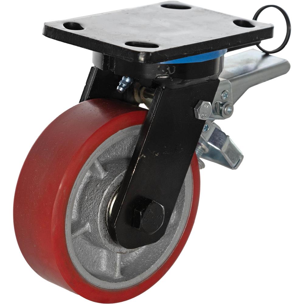 6" Heavy-Duty Swivel Caster with Brake and Rotation Lock - Grizzly ...