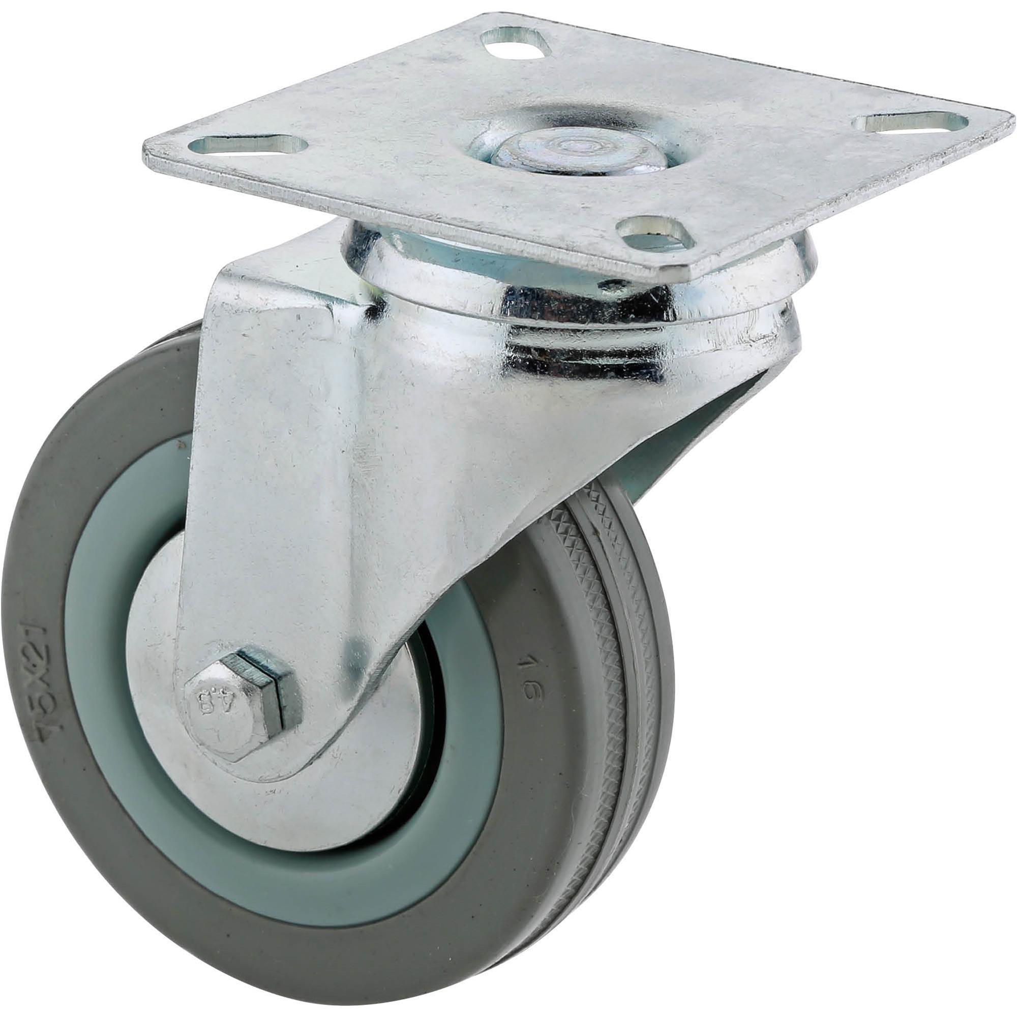 3" Gray Rubber Swivel Caster - Grizzly Industrial, Inc.