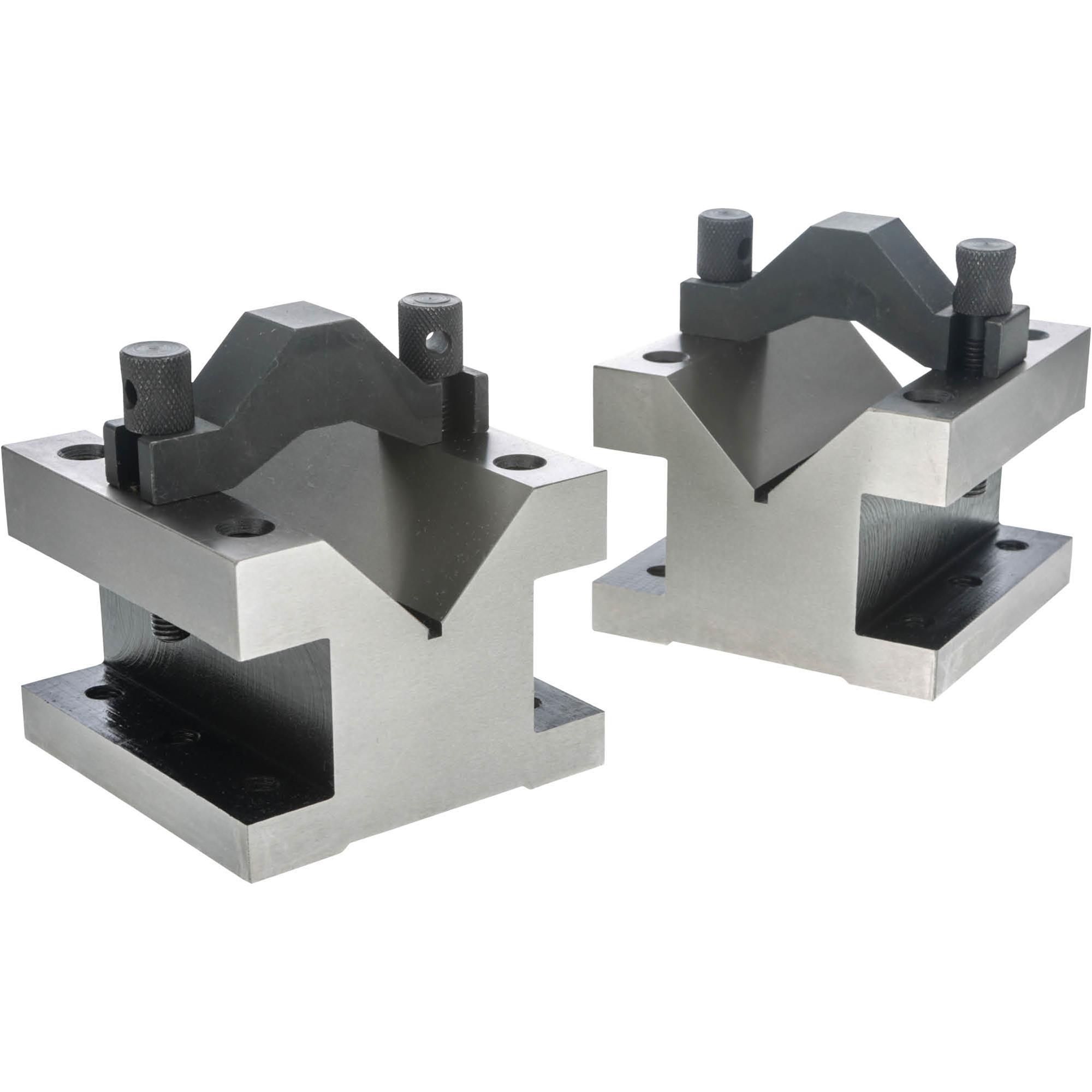 90 V-Blocks w/ Clamp Set - 4-1/8" x 4-1/8" x 3-1/16" - Grizzly ...
