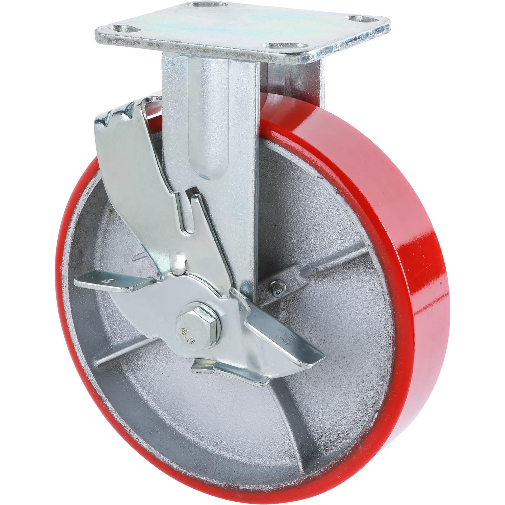 8" Heavy-Duty Fixed Caster w/ Brake - Grizzly Industrial, Inc.