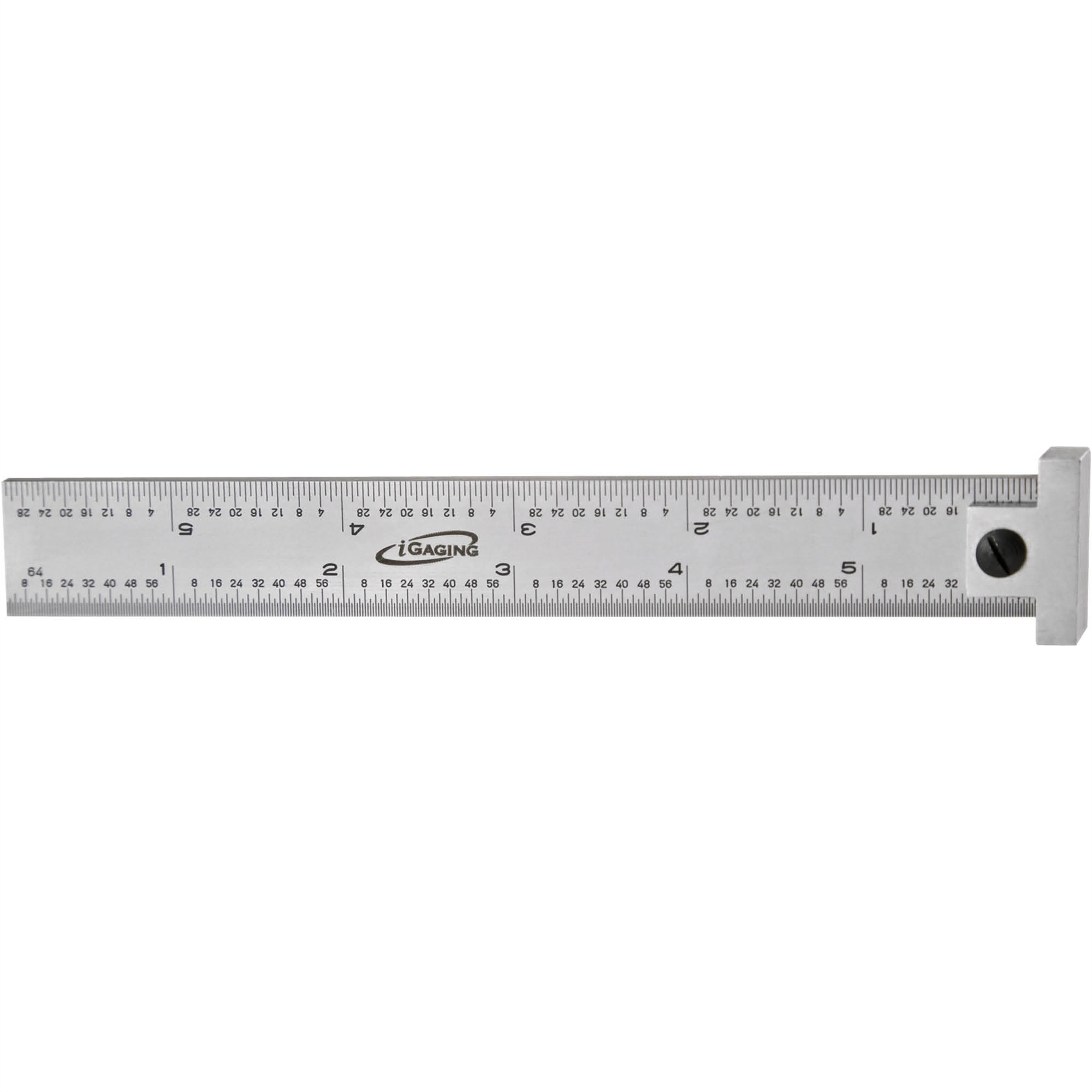 6" Stainless Steel and Chrome Hook Rule - Grizzly Industrial