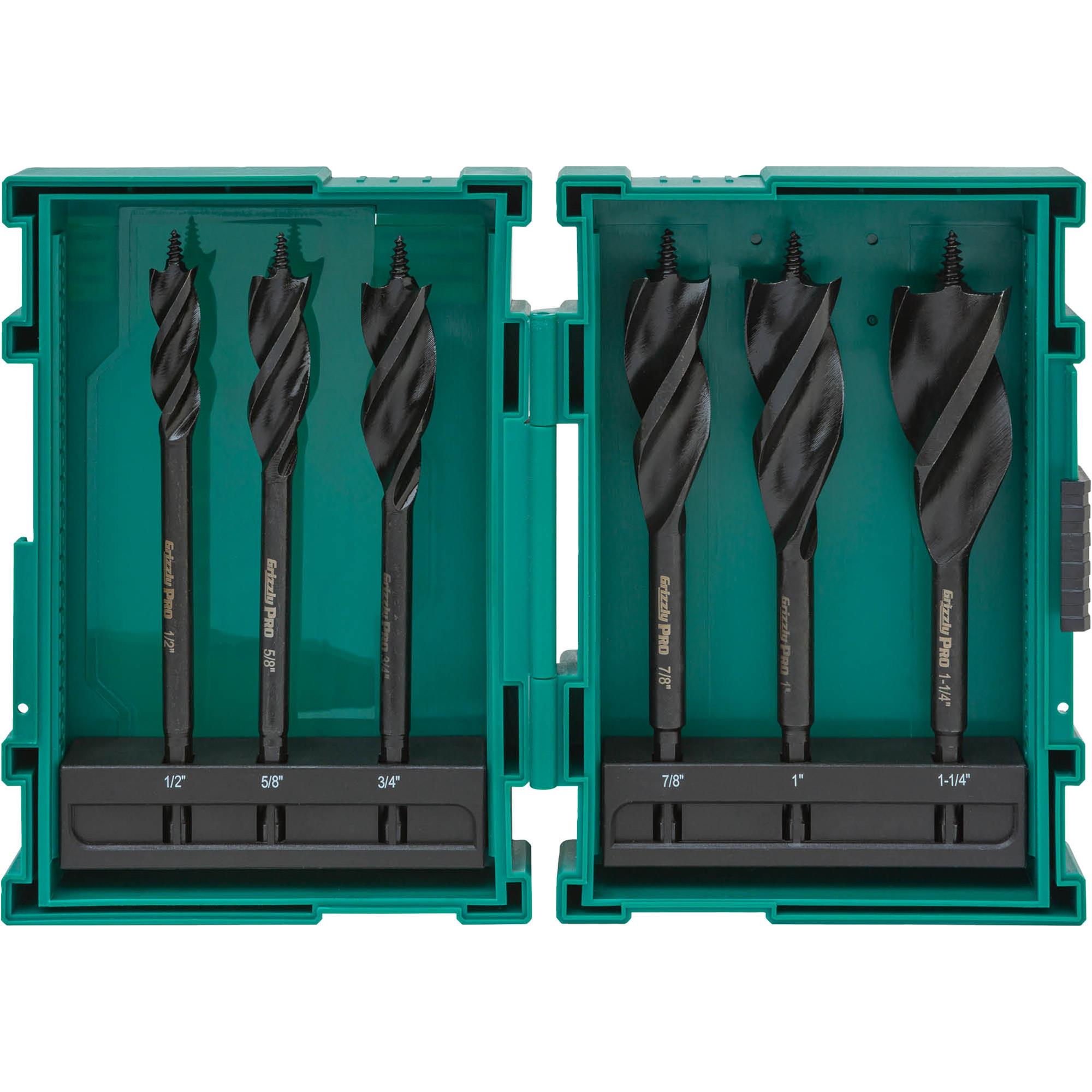 Three Flute Quick-Release Hex Shank Speed Boring Bit Set, 6 Pc ...