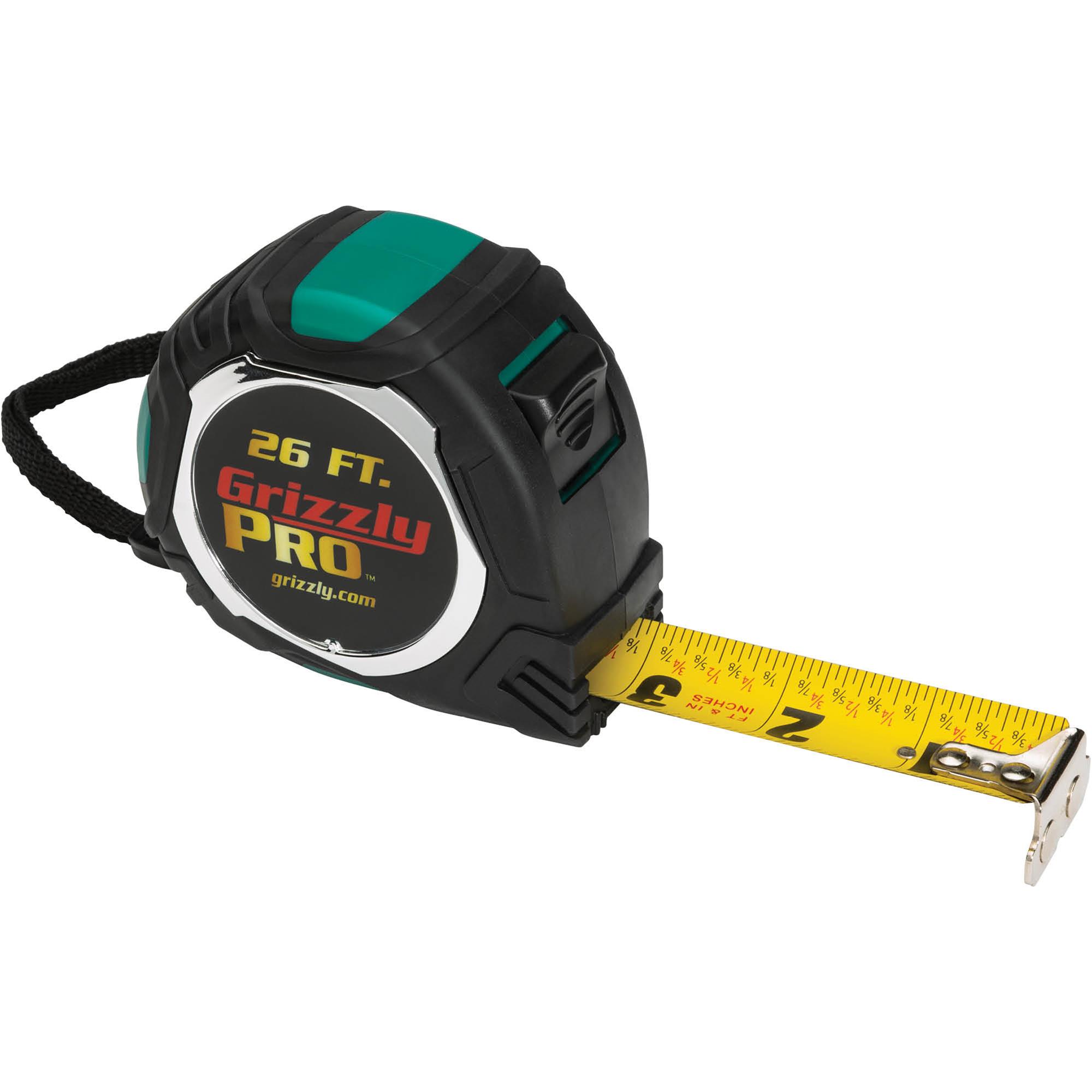 26' Fractional Tape Measure with Blade Assist - Grizzly Industrial