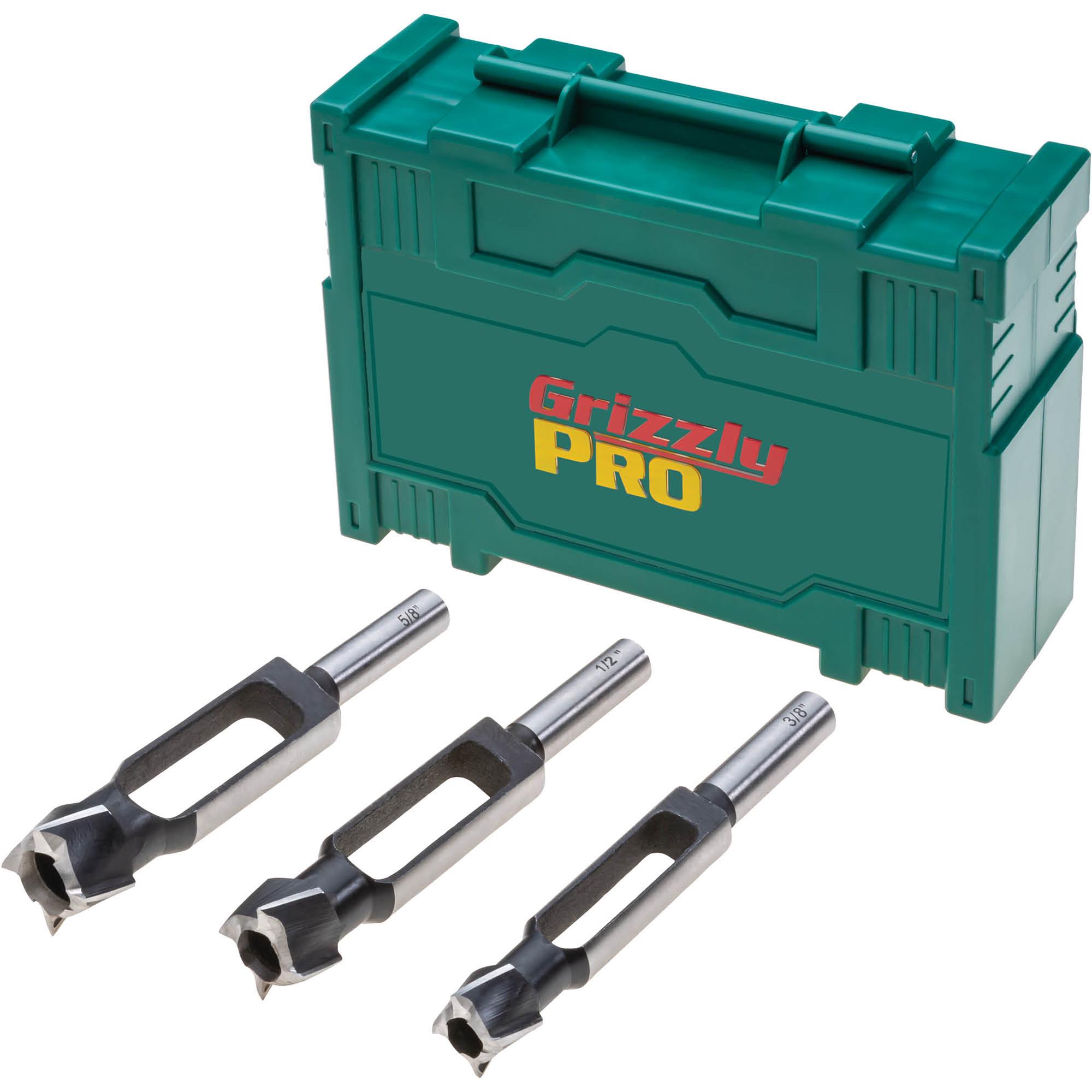 Tenon/Plug Cutter 3-Pc. Set - 3/8", 1/2", 5/8" - Grizzly Industrial, Inc.