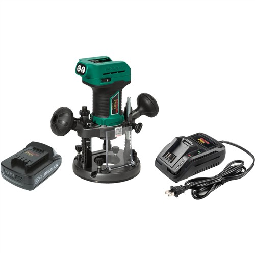 20V 1/4" Plunge Router Kit with Li-Ion Battery & Charger - Grizzly ...